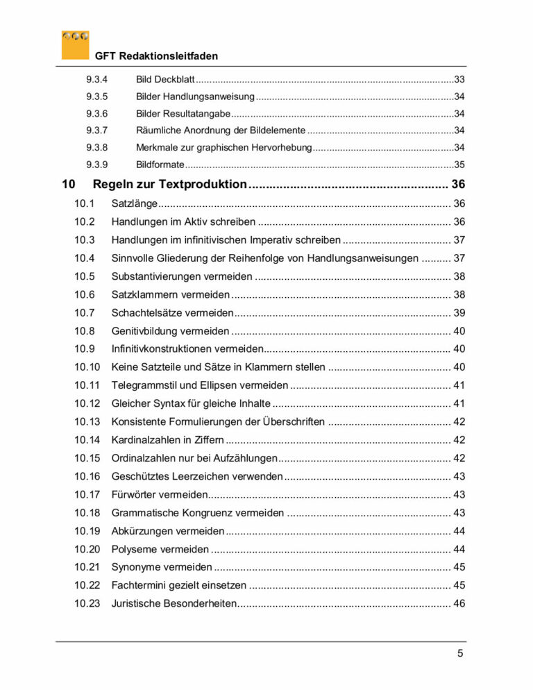 Muster-Redaktionsleitfaden für die Technische Dokumentation